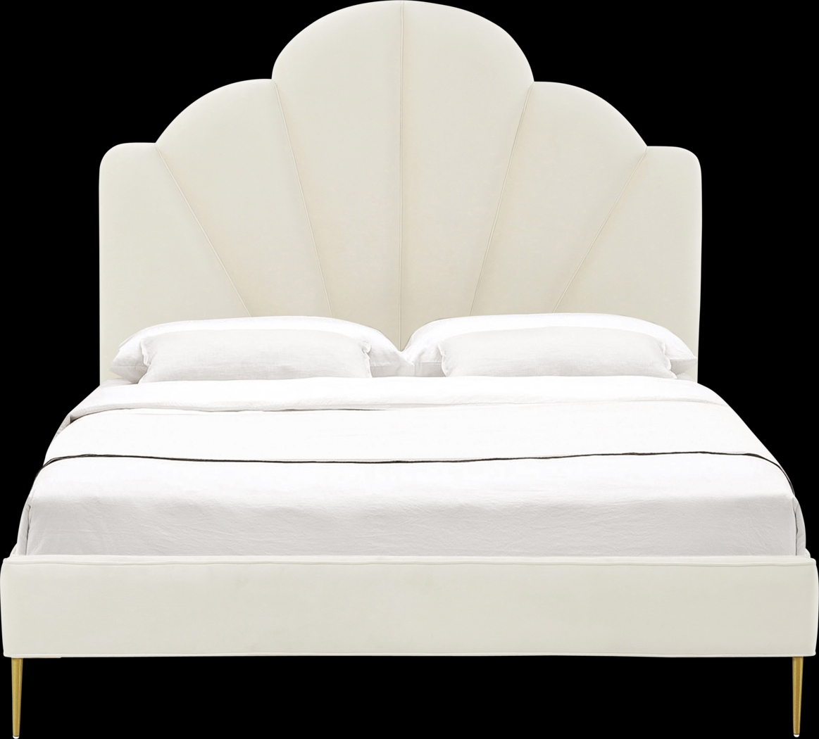 Beaverbrook Cream Beige Polyester Fabric Queen Bed | Rooms to Go