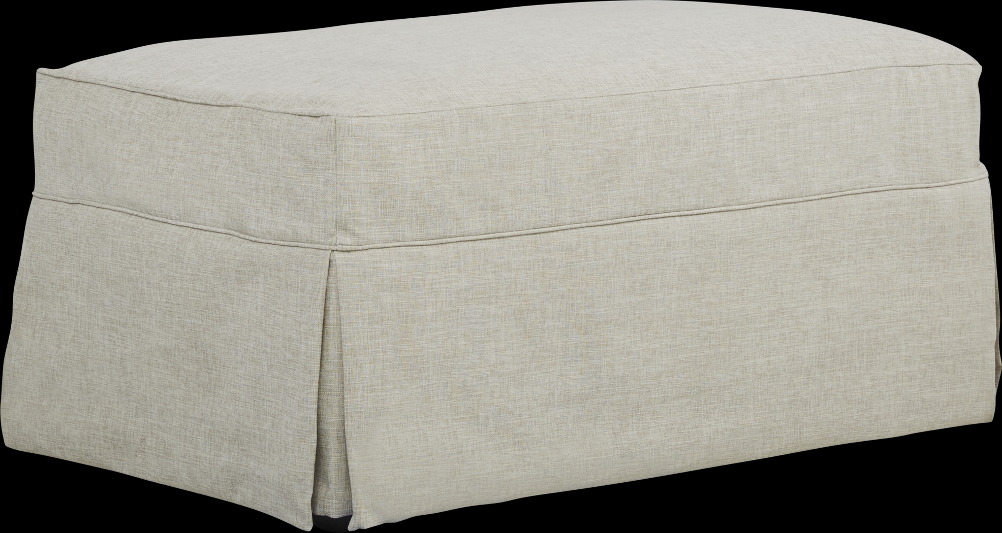 Cindy Crawford Beachside Walk Linen Beige Textured Ottoman | Rooms to Go