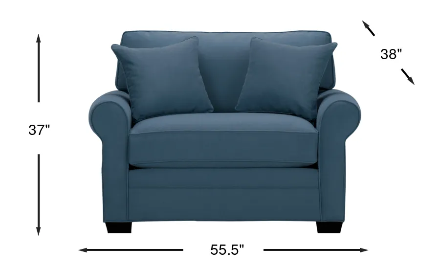 Cindy Crawford Bellingham Indigo Blue Microfiber Chair | Rooms to Go