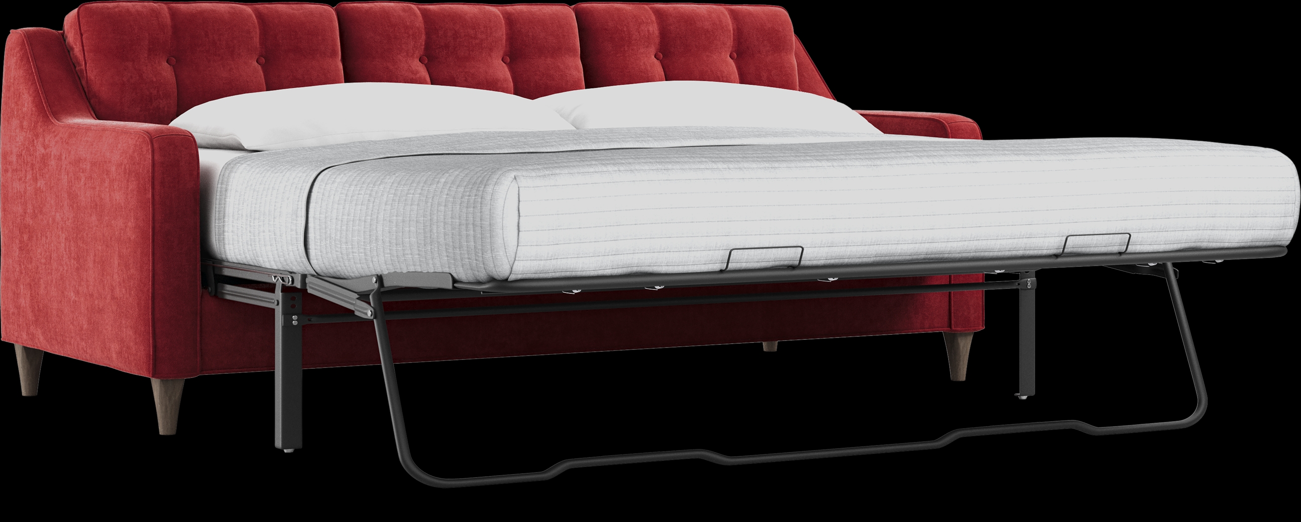 Cindy Crawford Hanover Ruby Red Chenille Fabric Premium Sleeper Chaise ...