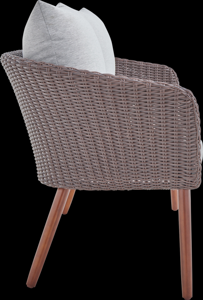 Cub Creek Light Gray Polyester Fabric Outdoor Settee | Rooms to Go