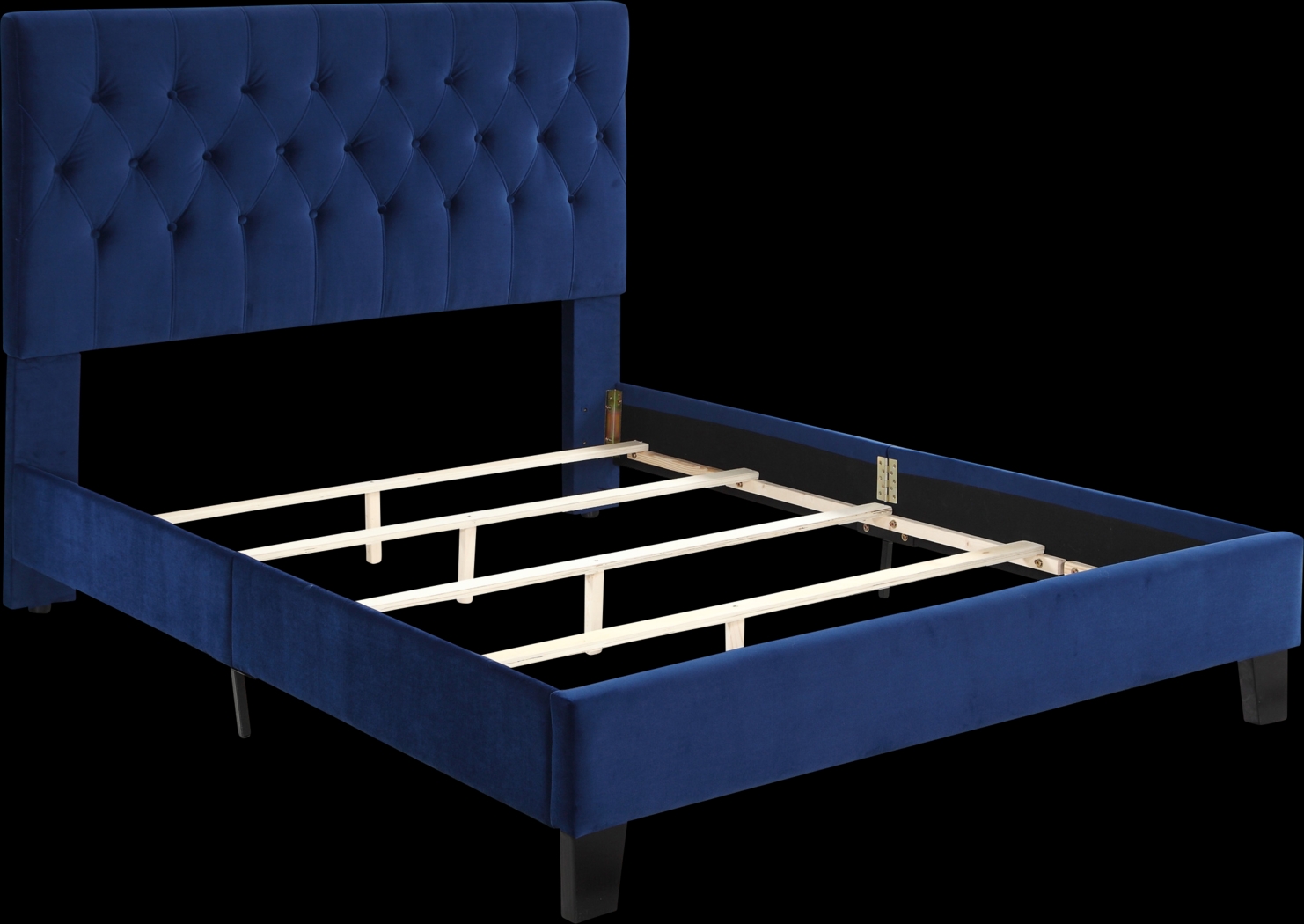 Emeline Navy Blue Polyester Fabric Queen Bed | Rooms to Go