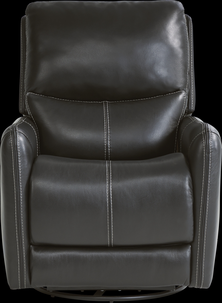 Hudson Place Black Leather Triple Power Swivel Recliner | Rooms to Go
