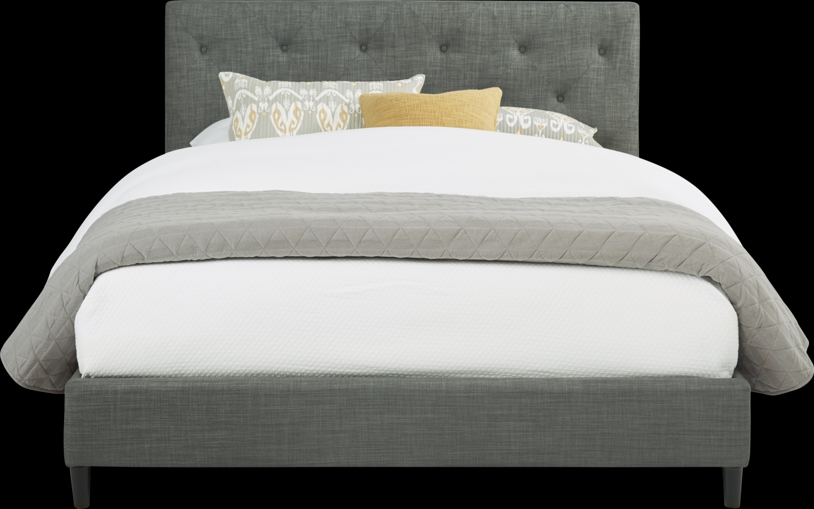 Kaylan Gray 3 Pc Queen Upholstered Bed | Rooms to Go
