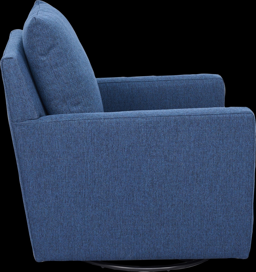 Kelfield Blue Polypropylene Fabric Swivel Chair | Rooms to Go