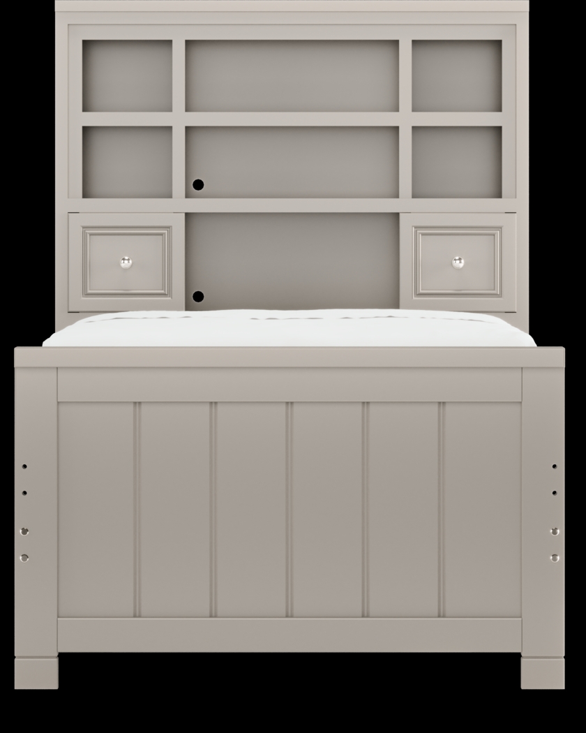 Cottage Colors 5 Pc Gray Twin Bedroom Set With 3 Pc Twin Bookcase Bed ...