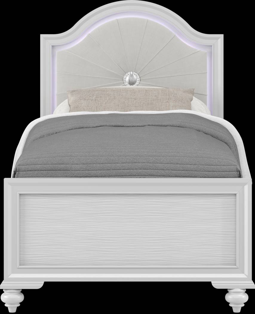 Evangeline White Colors,White 3 Pc Twin Upholstered Bed | Rooms to Go