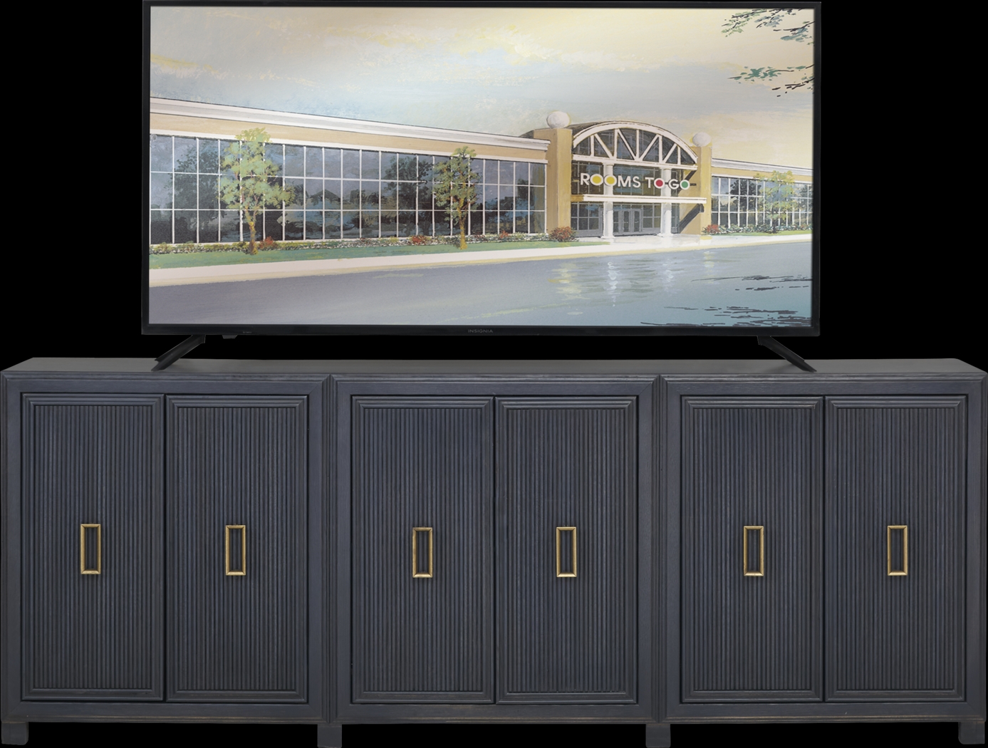 Manor Bridge Blue Colors 83 in. Console | Rooms to Go