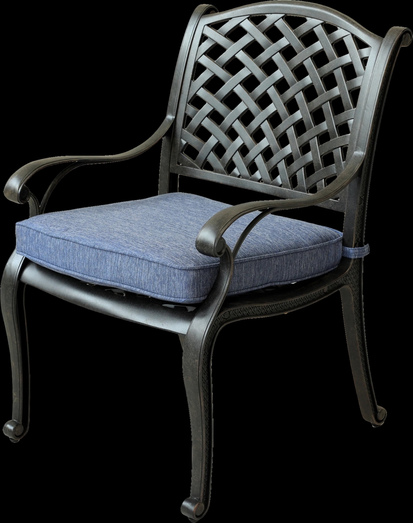 Baudouin II Blue Aluminum,Polyester Fabric Outdoor Dining Chair | Rooms ...