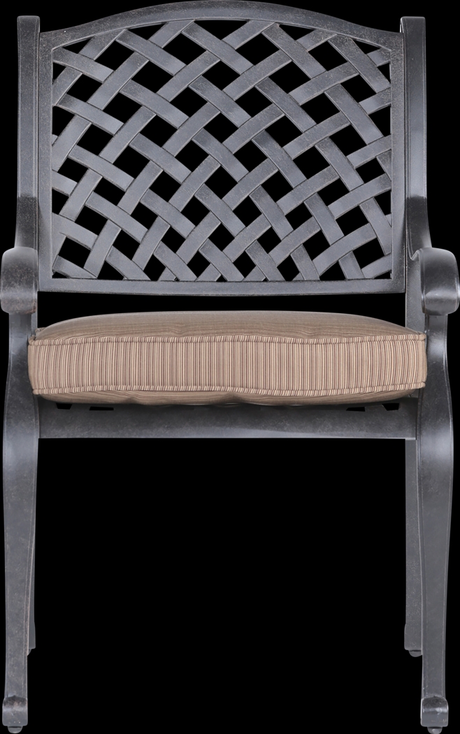 Baudouin II Bronze Metal Aluminum,Polyester Fabric Outdoor Dining Chair ...