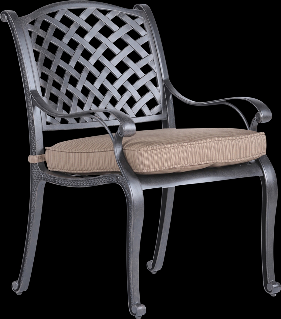 Baudouin II Bronze Metal Aluminum,Polyester Fabric Outdoor Dining Chair ...