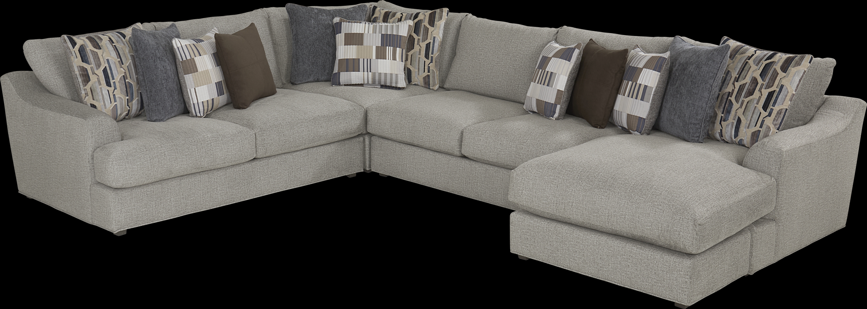 Drew & Jonathan Sonoma Cobblestone Gray Knitted 3 Pc Right Arm Chaise ...