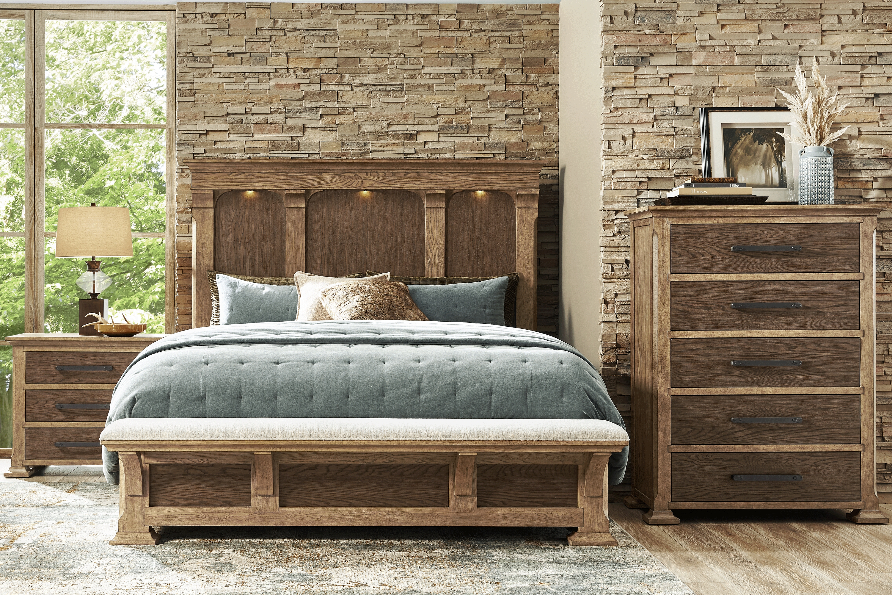 Cindy Crawford Telluride Brown Dark Wood Nightstand | Rooms to Go