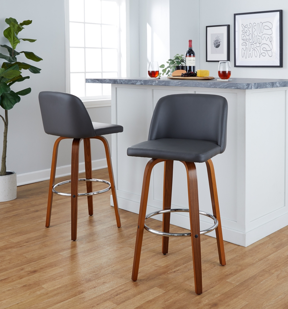 Wymering X Natural Light Wood Gray Polyester Fabric Swivel Barstool ...